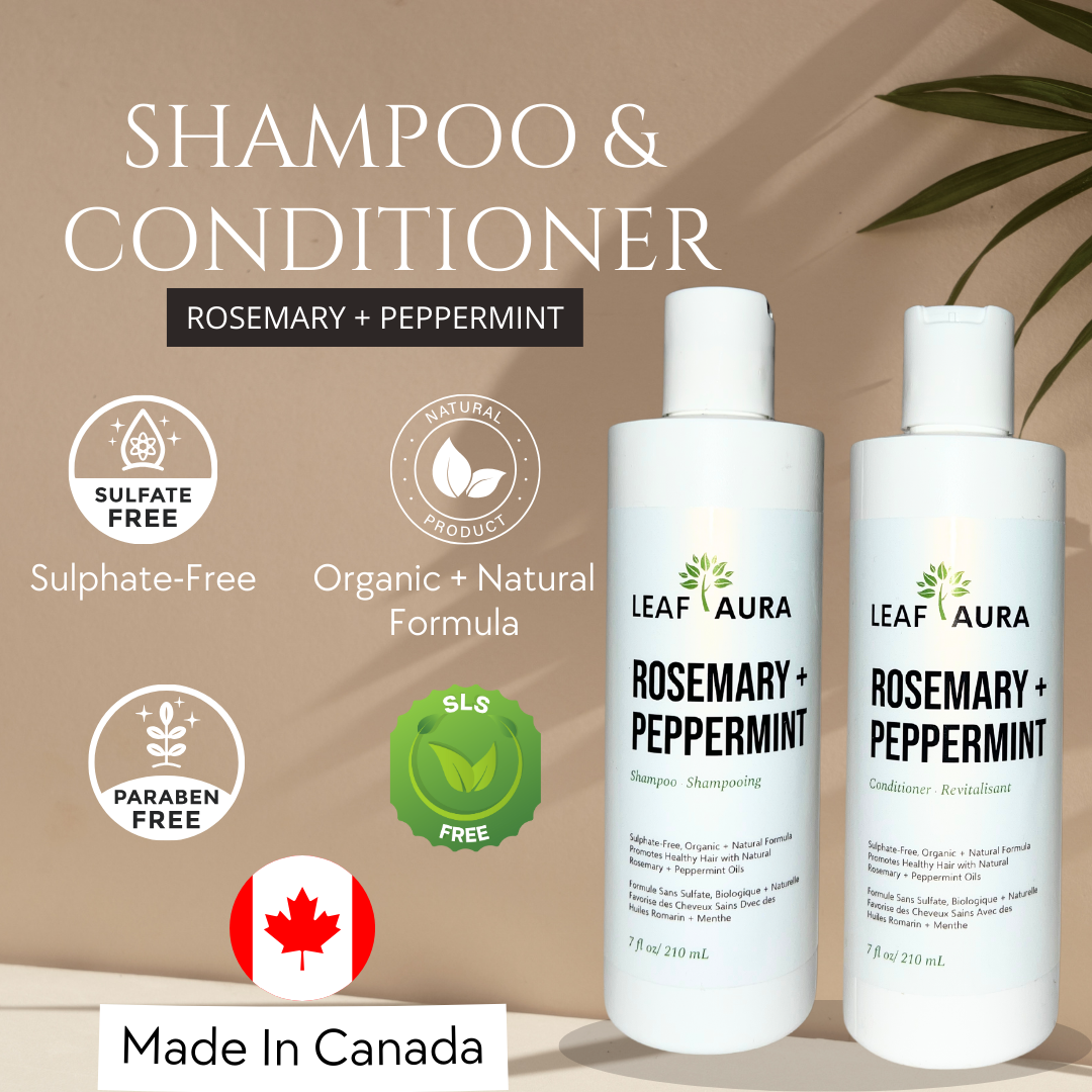 Shampoo & Conditioner ( Rosemary + Peppermint) – Leaf aura